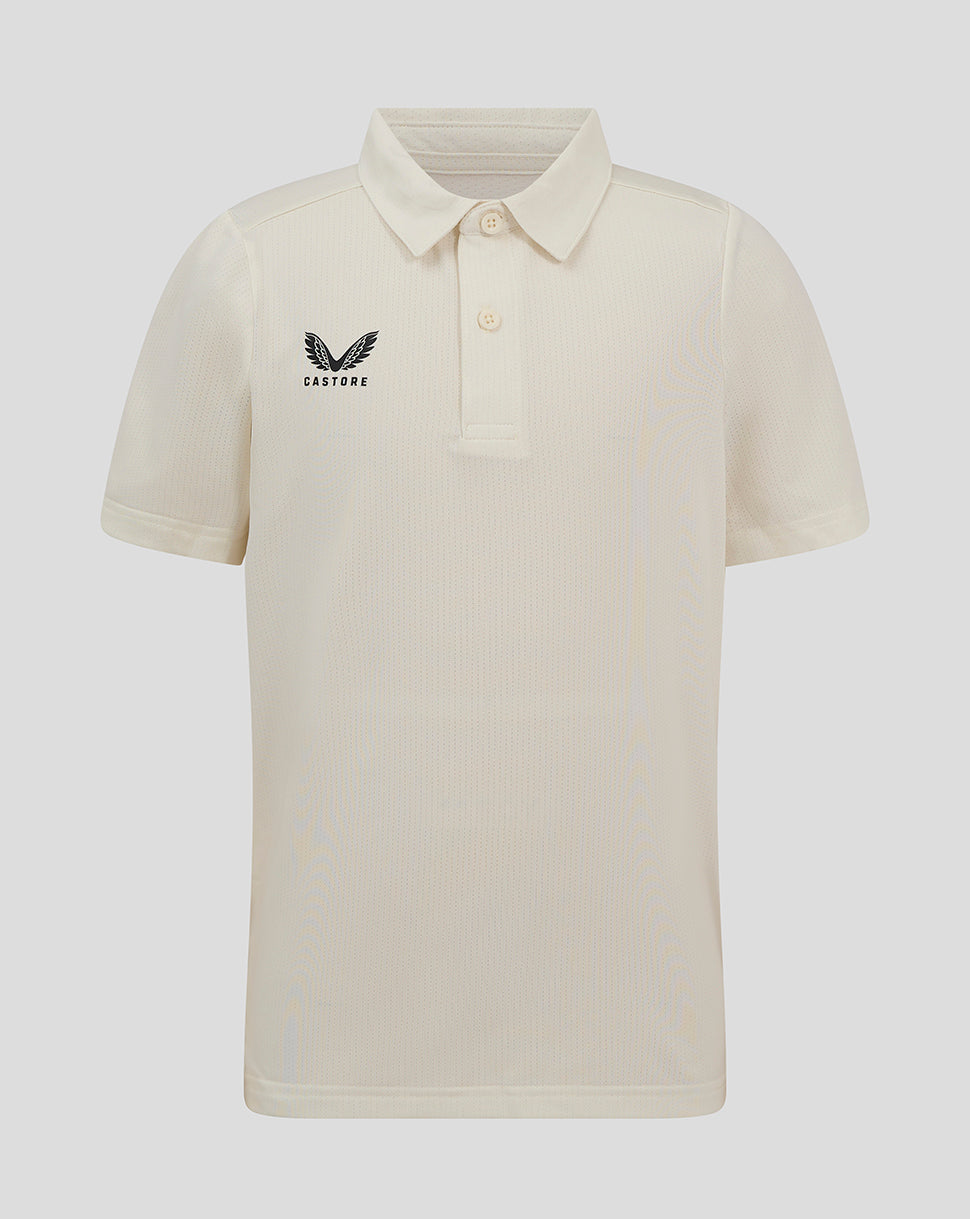 Junior Cricket Tech Playing Shirt - Cannoli Cream – Castore