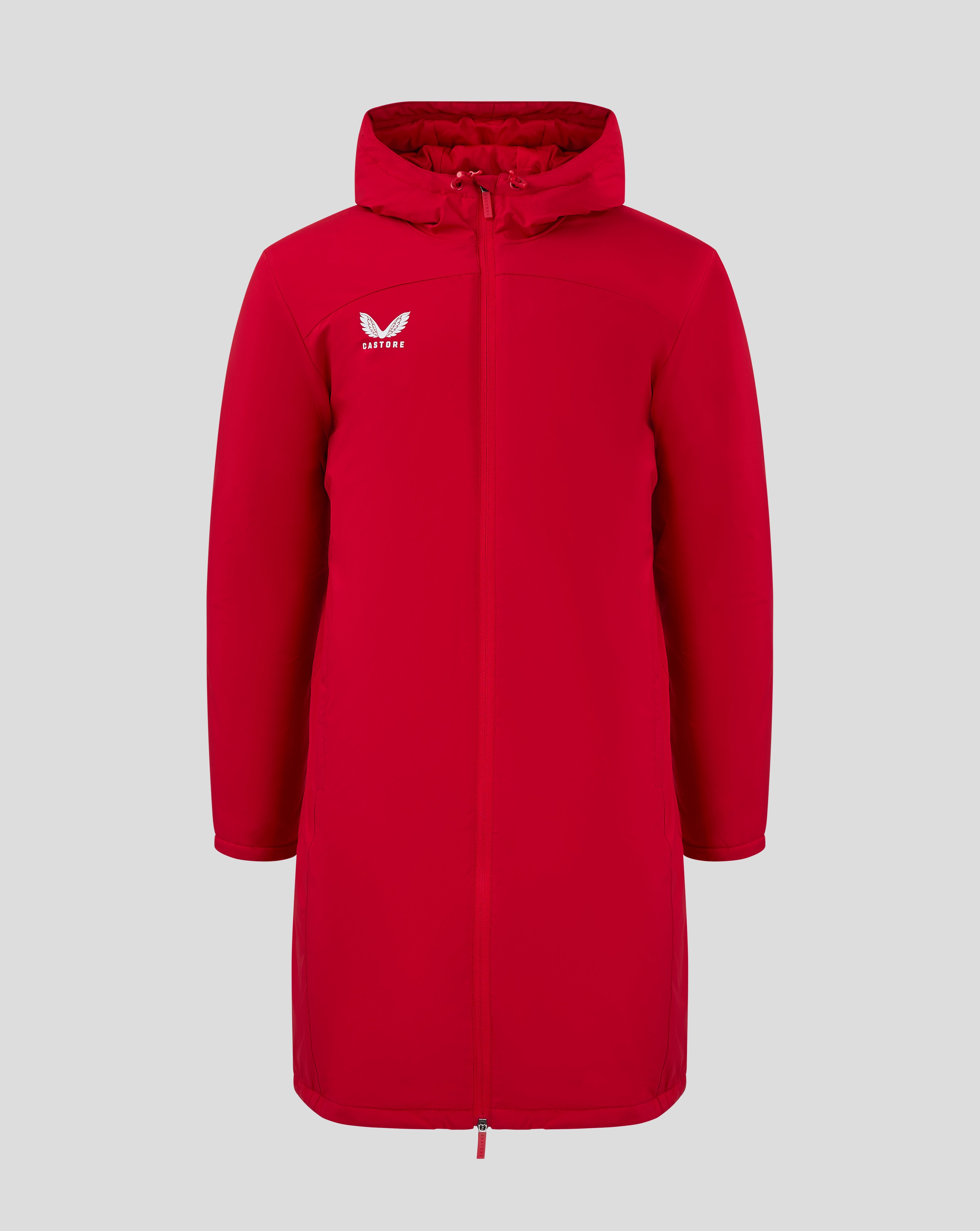 Mens Long Length Bench Jacket - True Red – Castore